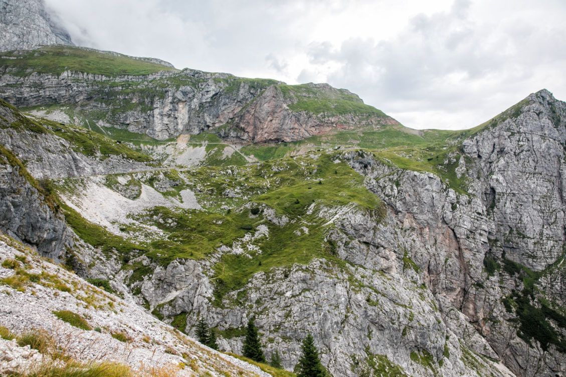 Driving to the Mangart Saddle in Slovenia
