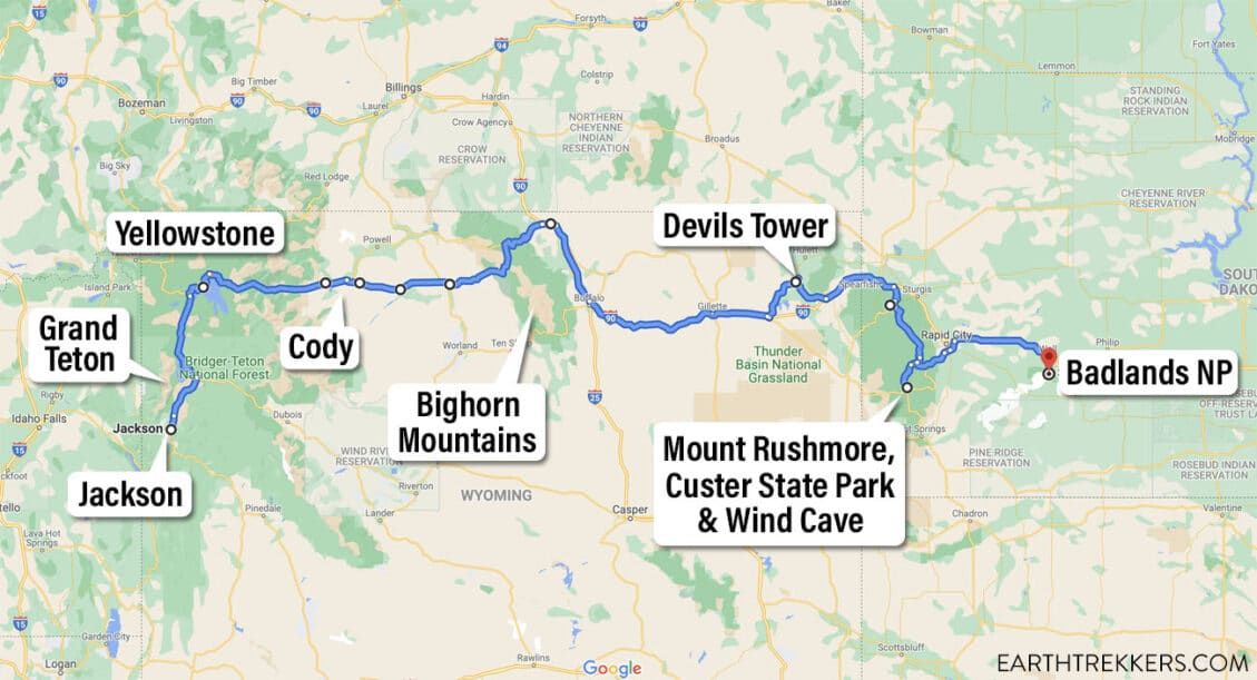 Yellowstone, Devils Tower, and Mount Rushmore: 10 Day Road Trip Itinerary