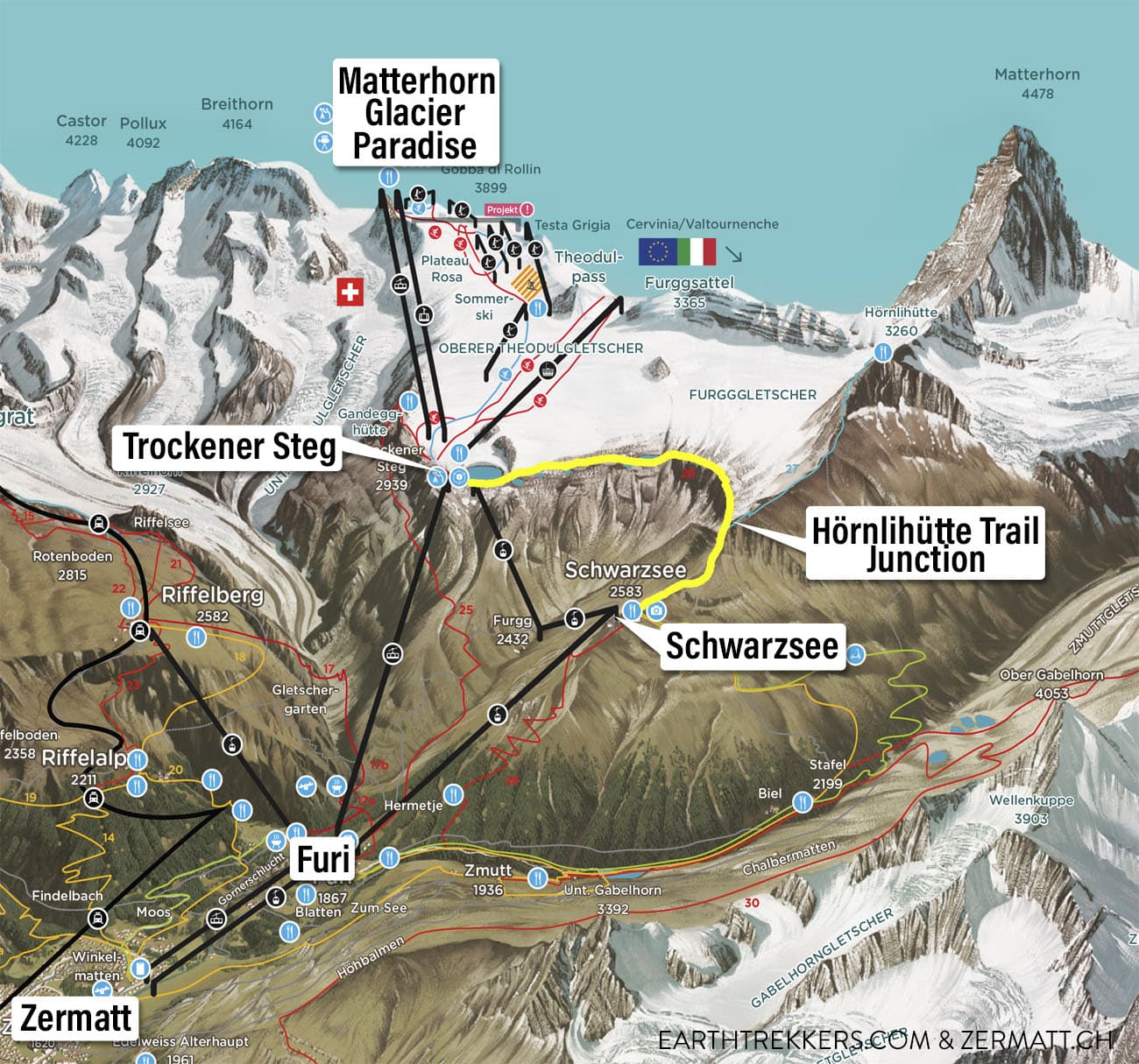 Klein Matterhorn Map Matterhorn Alpine Crossing Lift Unveiled In