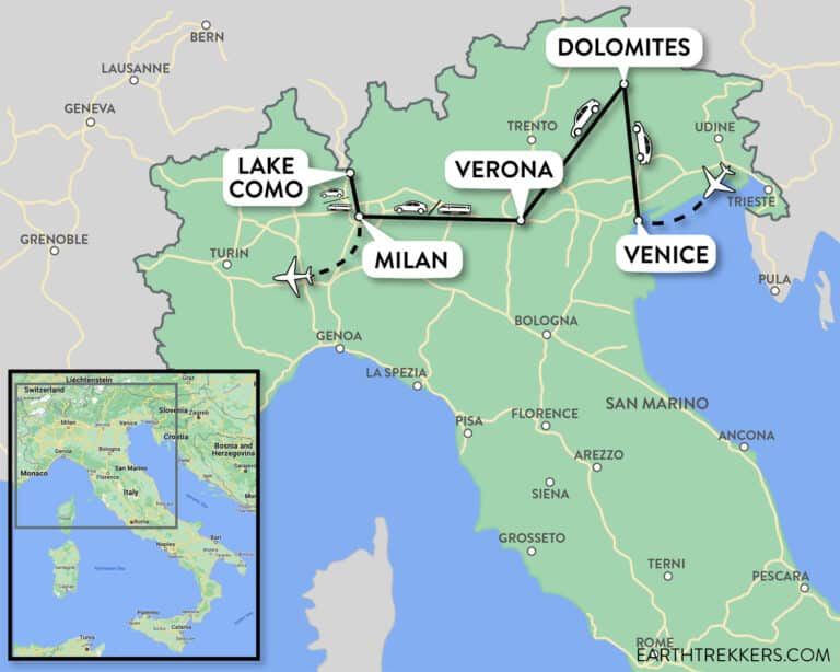 10 Day Northern Italy Itinerary (Dolomites, Venice & Lake Como)