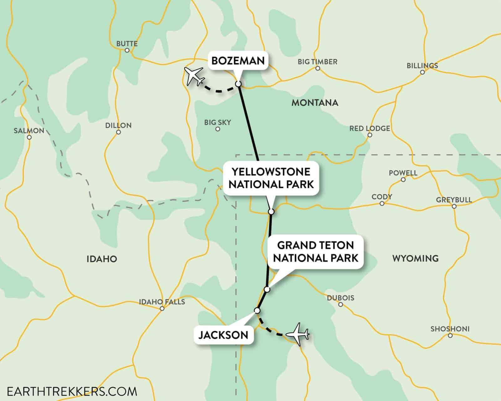 Yellowstone and Grand Teton Itinerary: Best Routes, Maps, & Photos ...